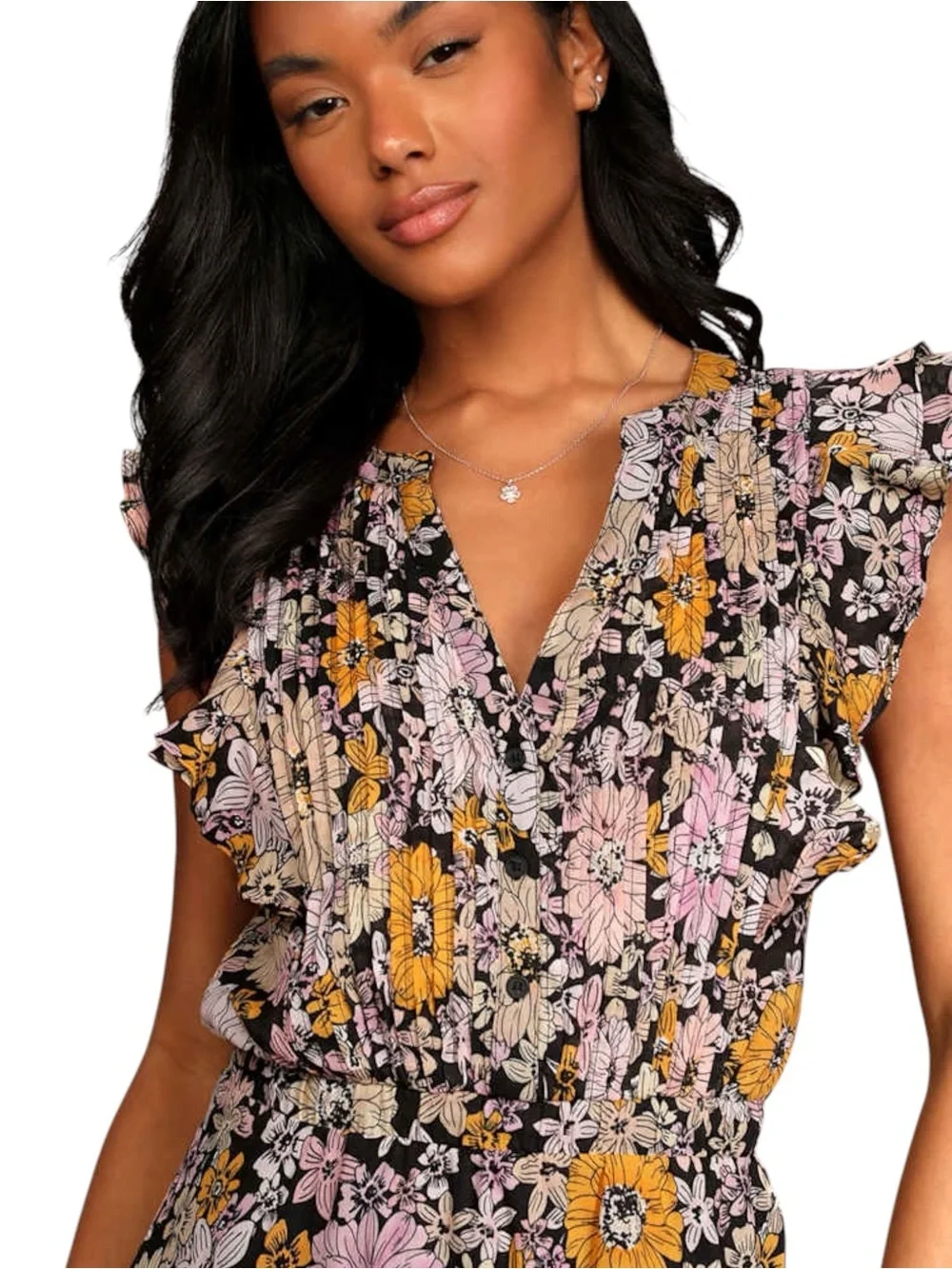 Steve Madden | Dresses | Steve Madden Know Your Flower Black Multi ...